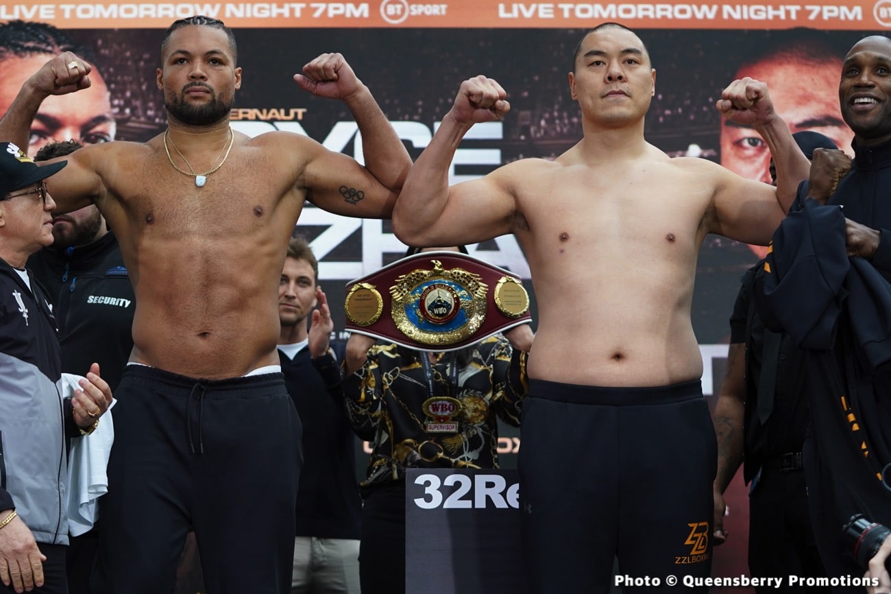 Joyce Vs. Zhang Official ESPN+ & BT Sport Weights - Boxing News Joyce Vs. Zhang Official ESPN+ & BT Sport Weights - Boxing News